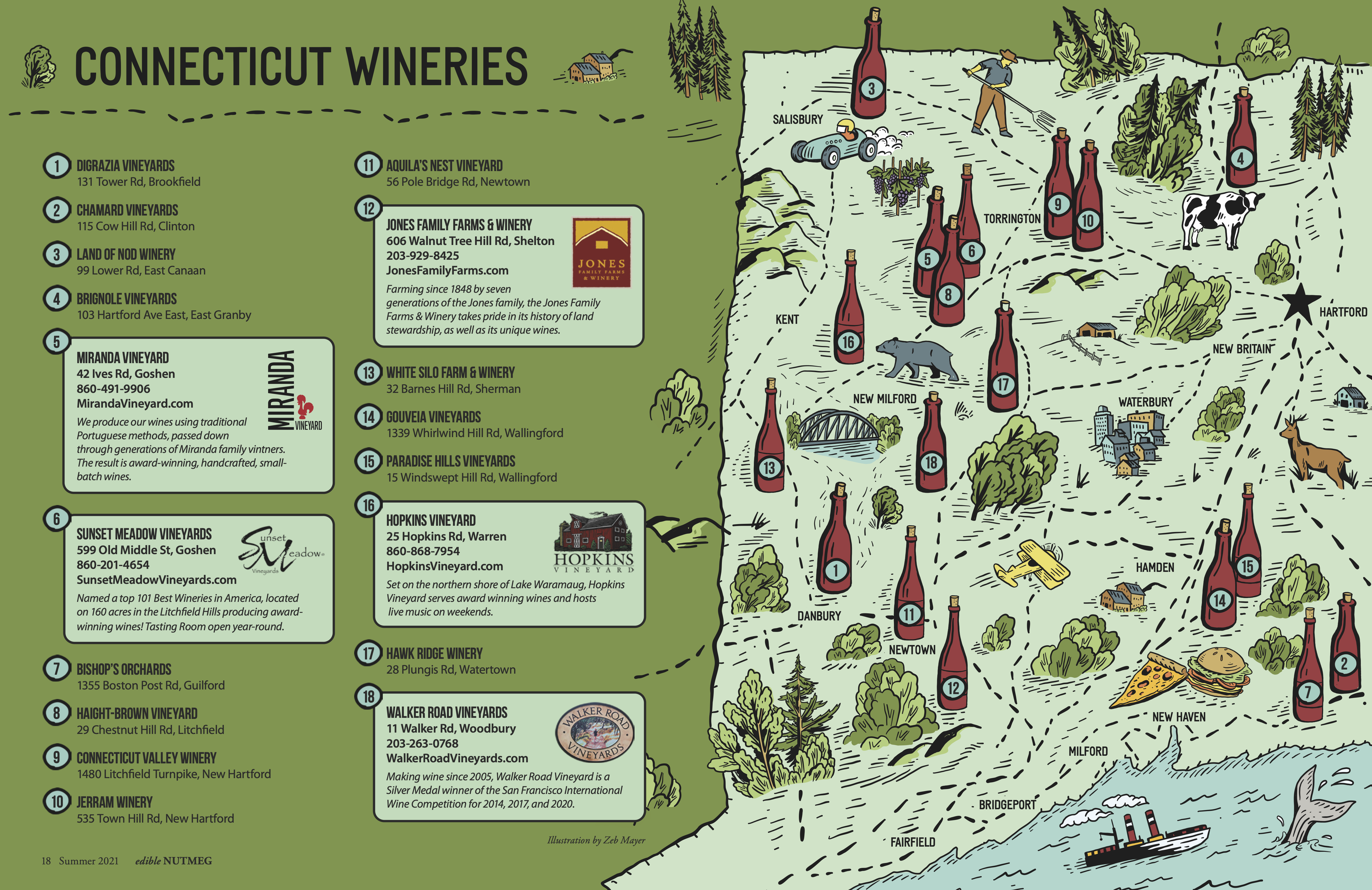 Connecticut Wineries Map